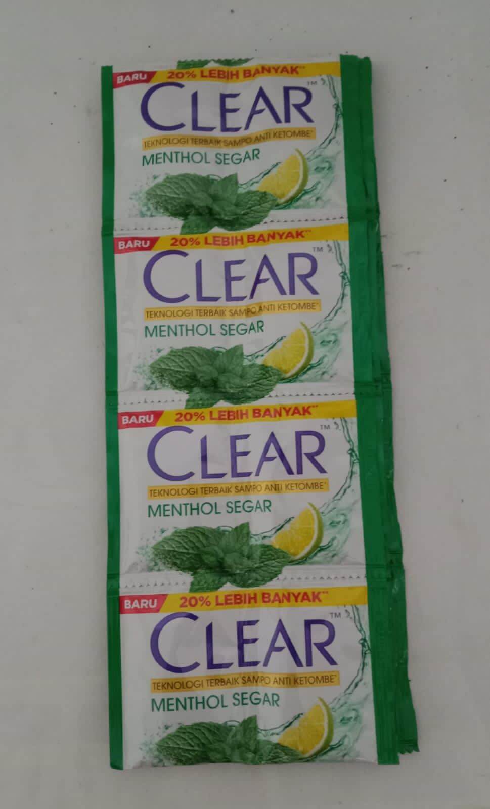 CLEAR SHAMPO Menthol Segar atau Perawatan Komplit 9+2 ml (1 renceng isi ...