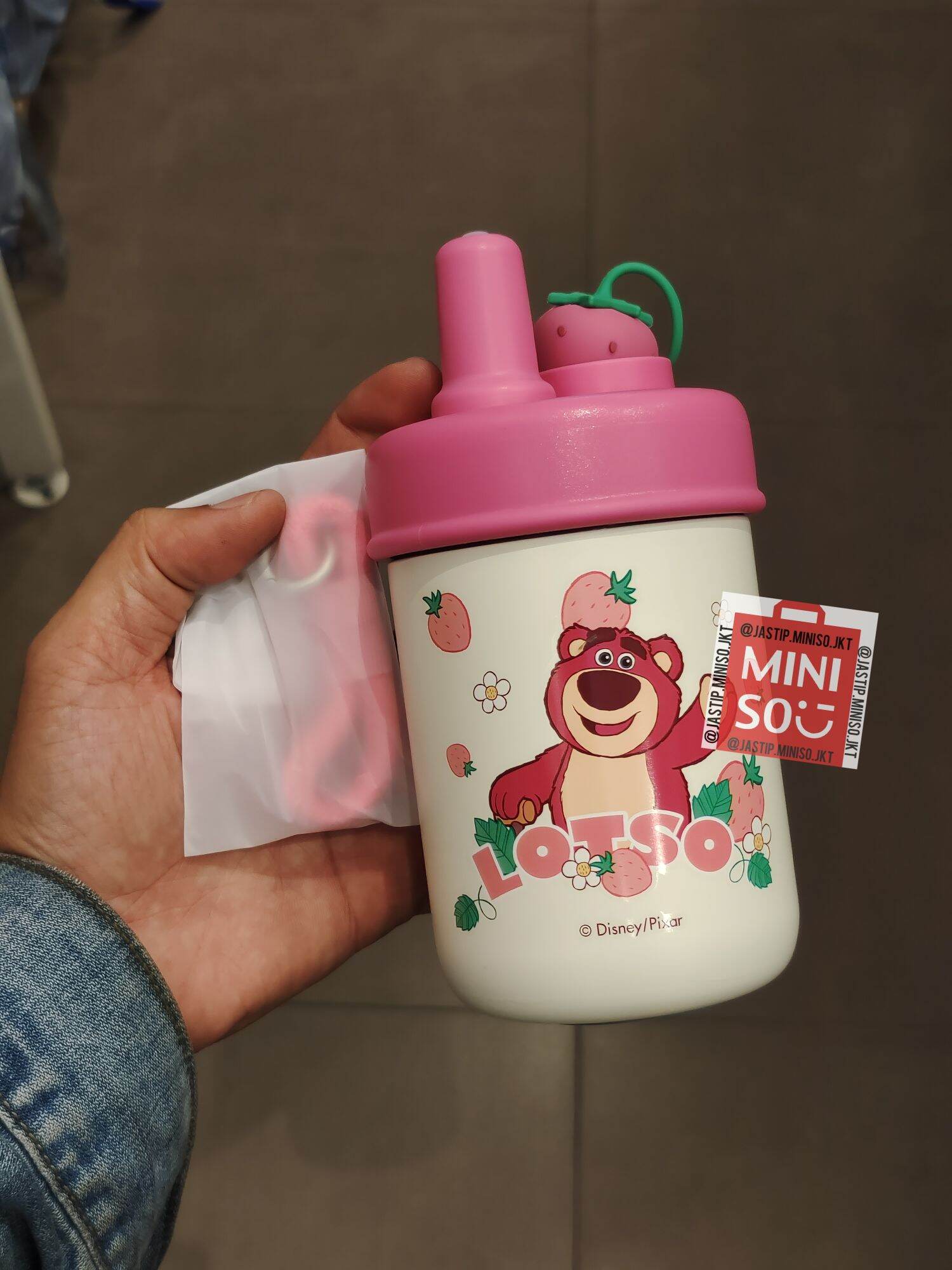 MINISO 🆕 Botol Minum Sedotan / Vacuum Flash DISNEY PIXAR LOTSO ...