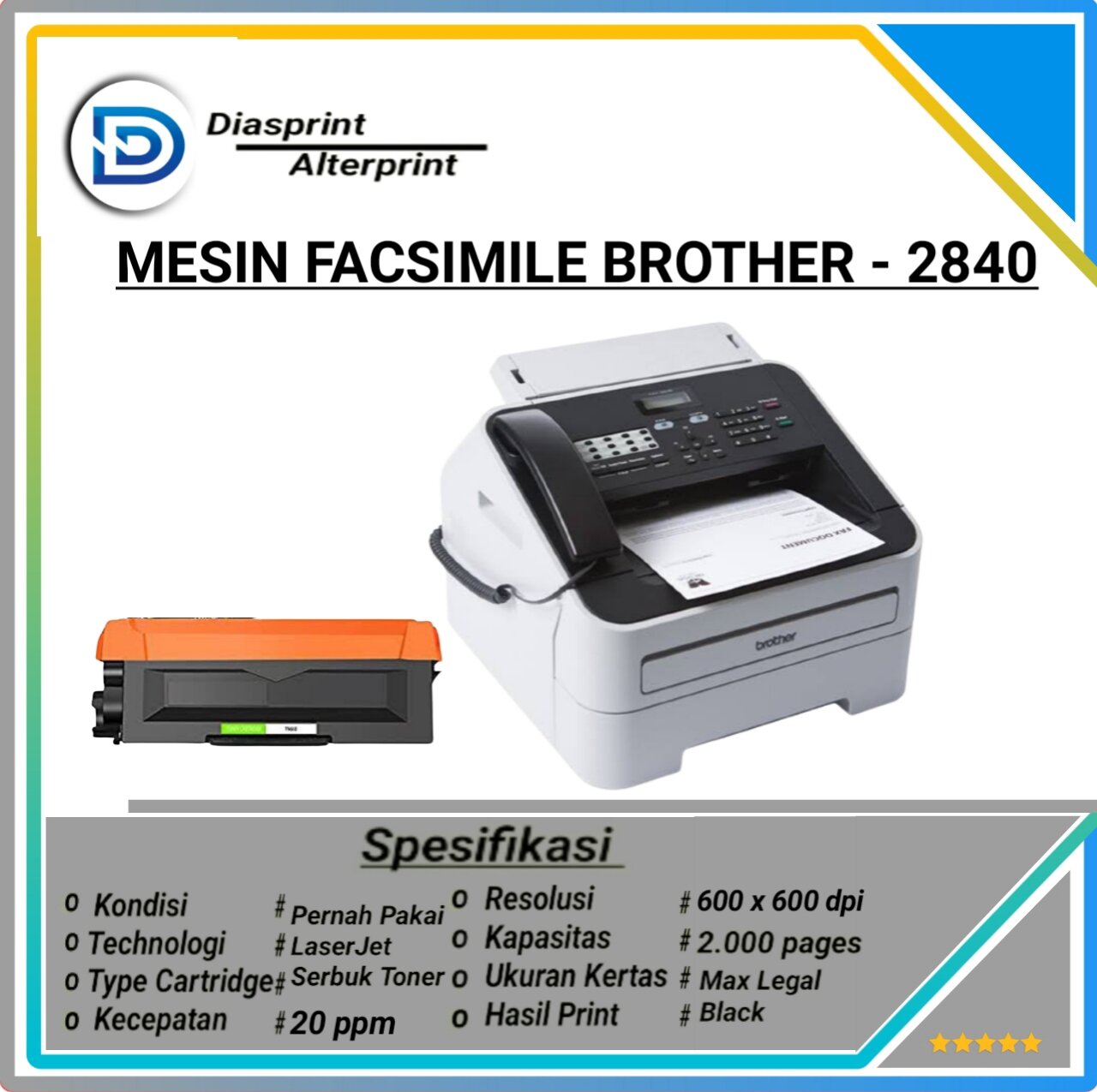 Mesin fax Brother 2840 | Lazada Indonesia