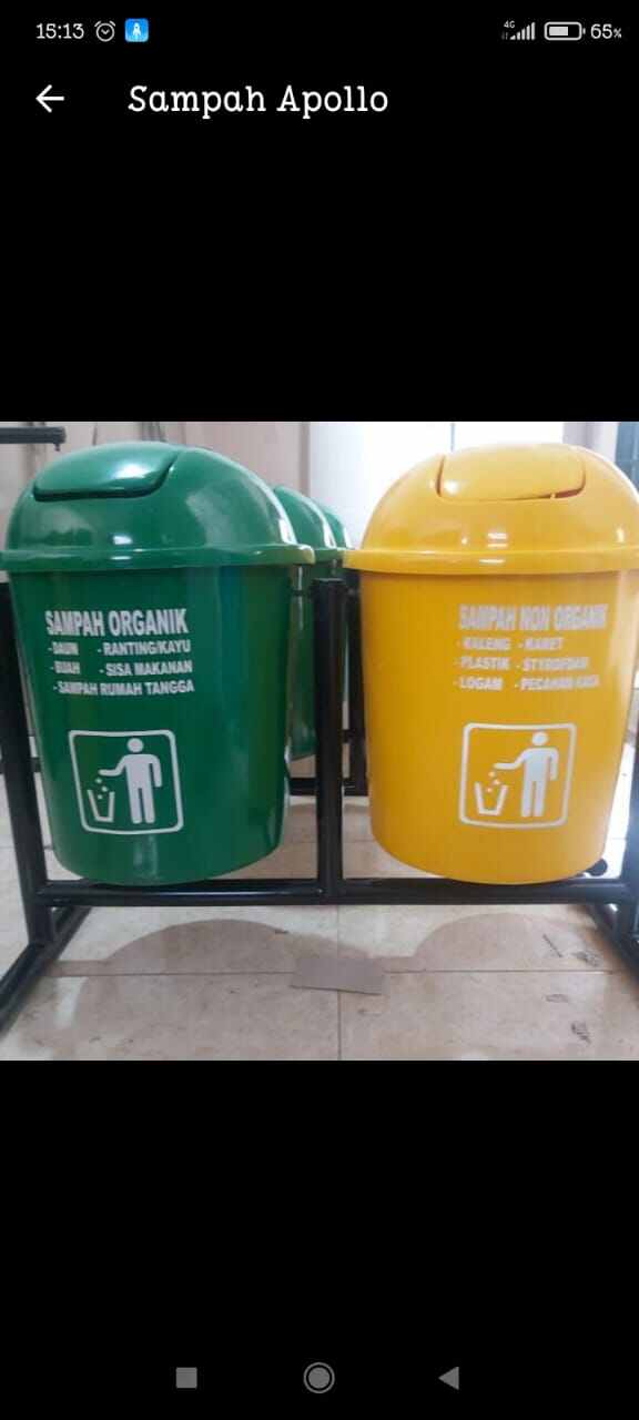 tong sampah 2 pilah kapasitas 50 litter/ tong sampah fiberglas/ tempat ...