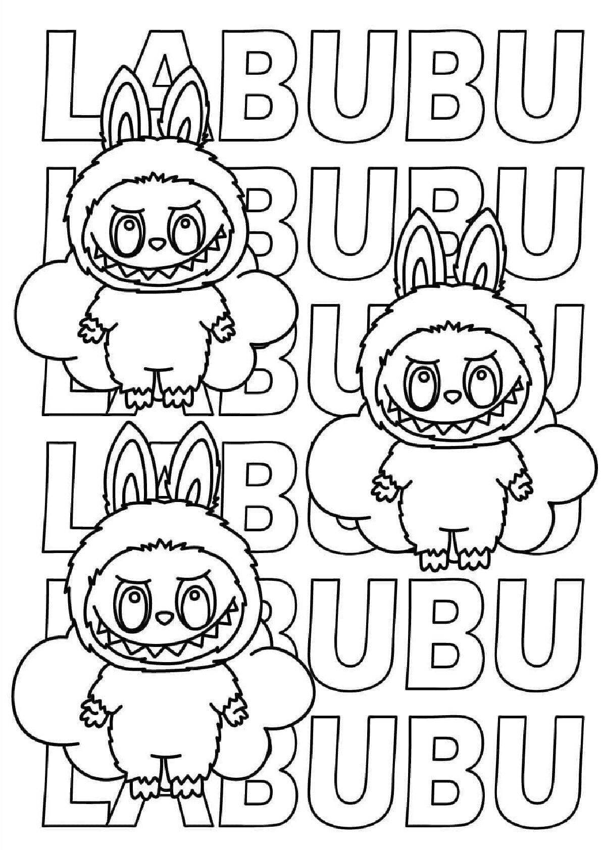 Kertas Gambar Mewarnai A4 Labubu / Coloring / Sketsa Gambar / Kertas ...