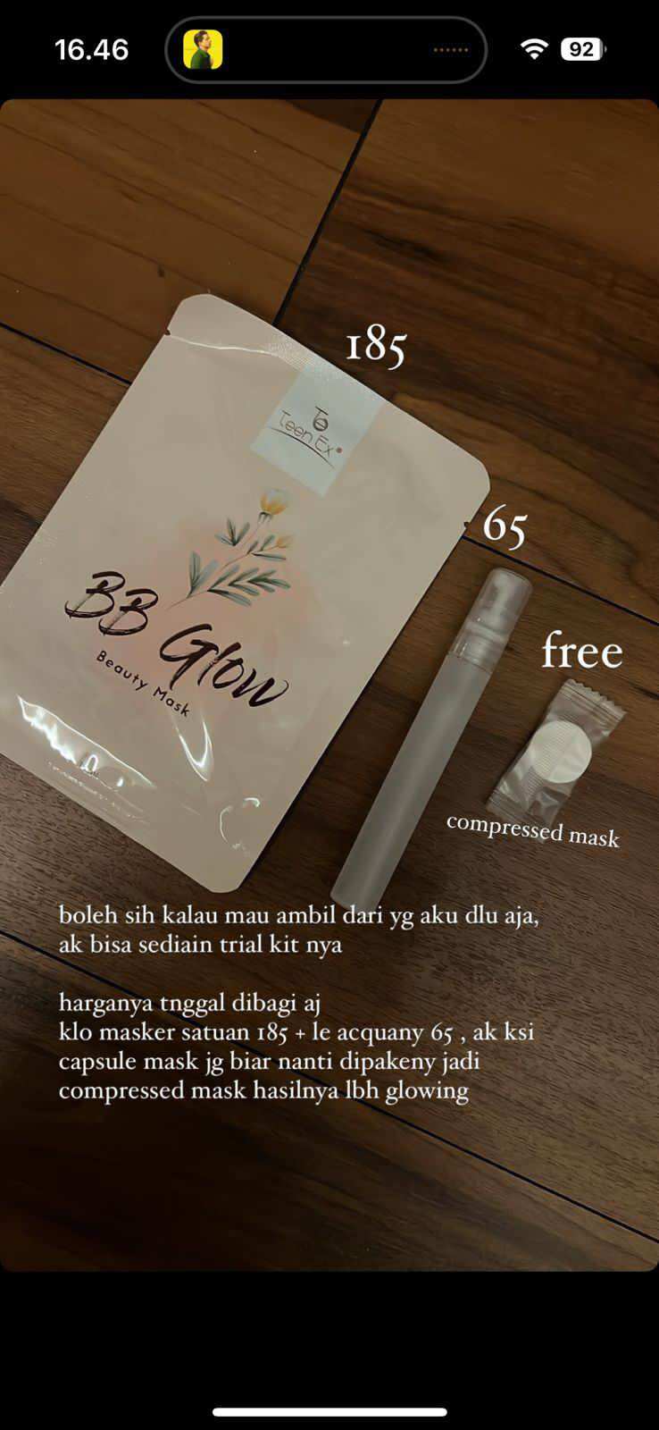 BB GLOW FACE MASK (MASKER BOTOX) LE ACQUASHINE WATER TRIAL SET | Lazada ...
