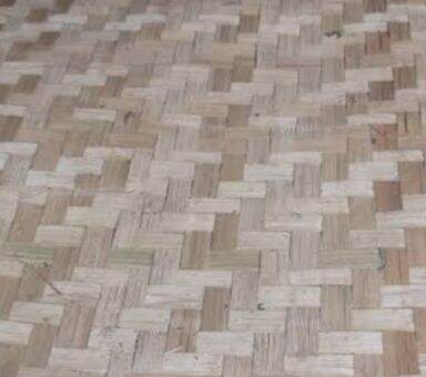 Kerajinan Anyaman bilik kulit bambu lembaran polos untuk dinding rumah ...