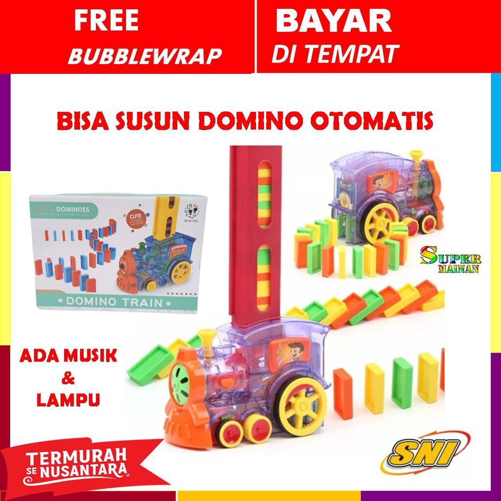 Mainan Anak Kereta Api Domino Train 80 pcs puzzle game Train play set ...