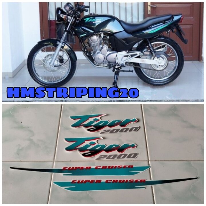 STIKER STRIPING LIS BODY HONDA TIGER 2000 TILAS HITAM HIHAU | Lazada ...