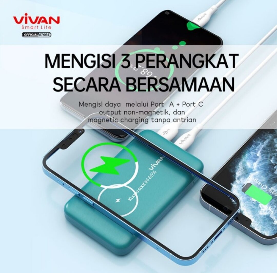 Power Bank VIVAN VPB-W12 10000mAh Magnetic Wireless Fast Charging 20W ...