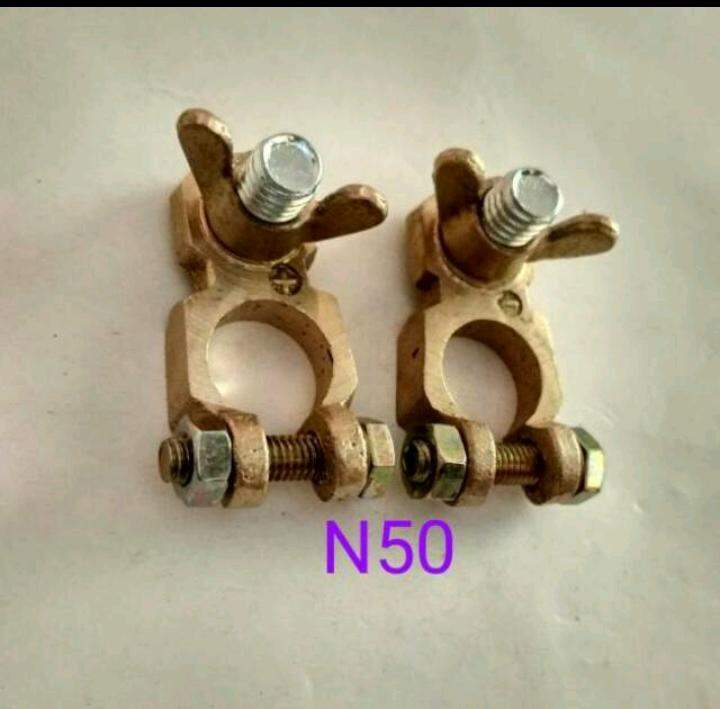 Kuningan klem aki - Clamp accu - kepala aki - terminal aki N50 | Lazada ...