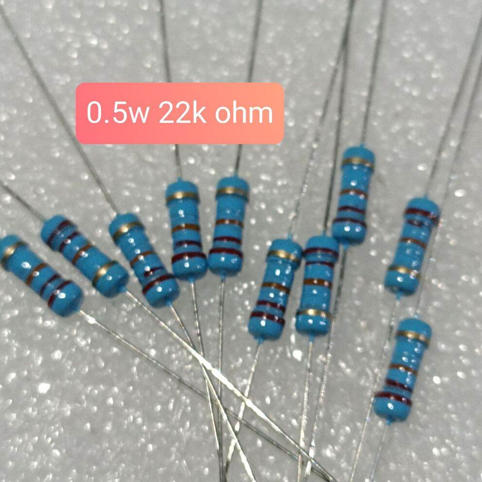 10BUAH RESISTOR 0.5W 22K OHM SETENGAH WATT 22KOHM 22K OHM 0,5 WATT 22K ...