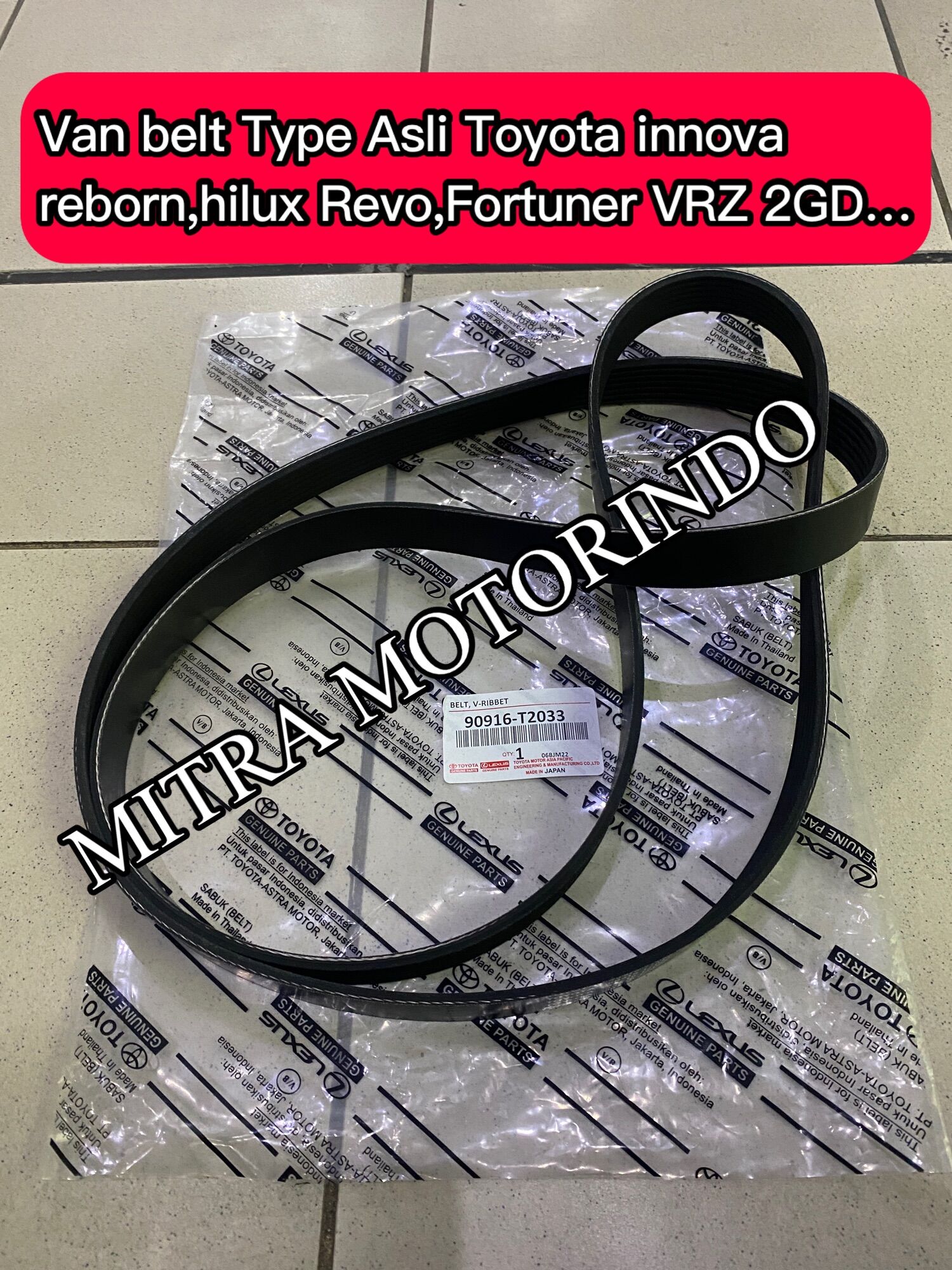 Van belt,fan belt Toyota innova reborn,hilux revo 2gd 90916-T2033 ...