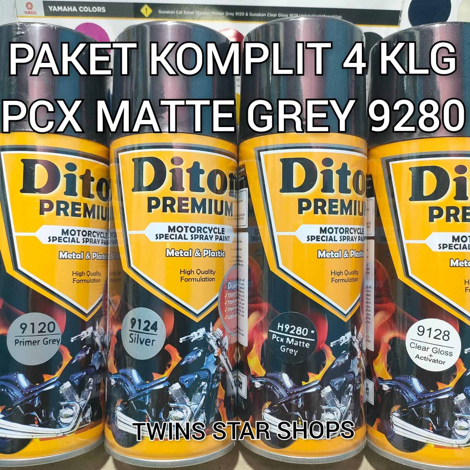 Pilok Cat Semprot Diton Premium PCX Matte Grey Pcx Abu Abu Doff Dof Dop ...