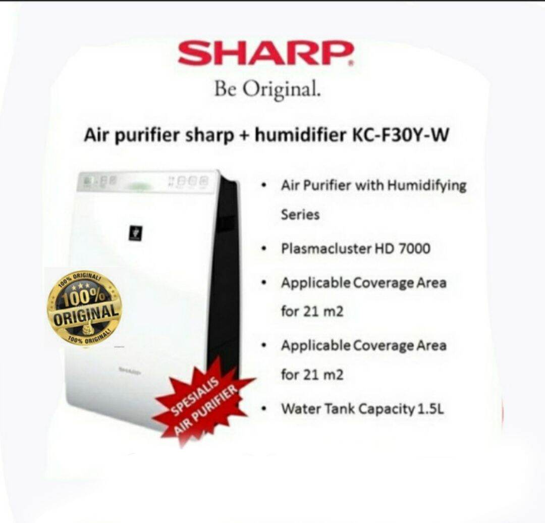 AIR PURIFIER SHARP KC-F30Y-W WITH HUMIDIFIER PLASMACLUSTER | Lazada ...