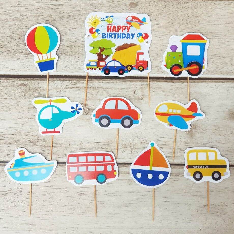 Transportation Transportasi Birthday Cake Topper 1 set | Lazada Indonesia
