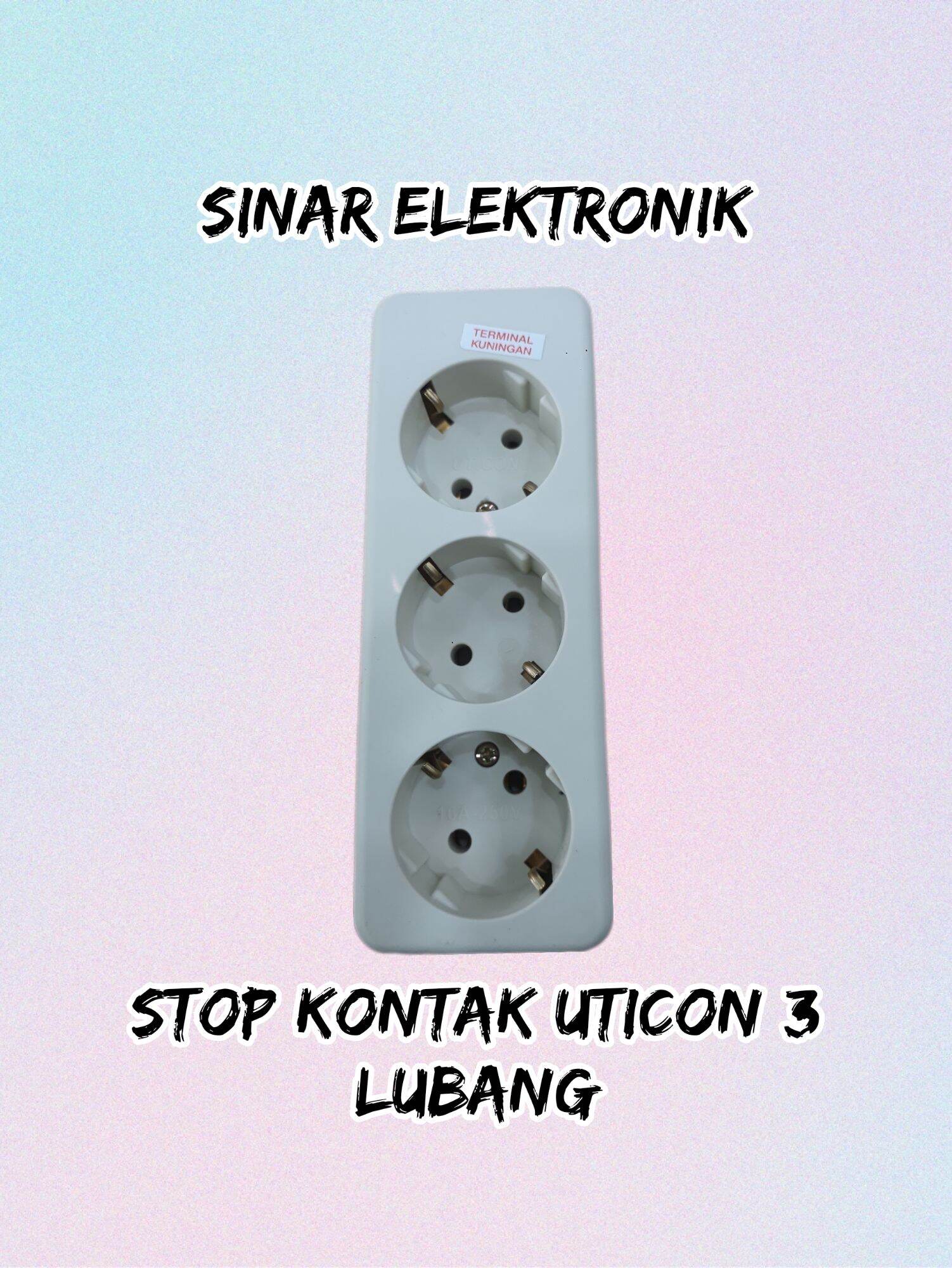 stop kontak uticon 3 lubang / colokan 3 lubang / terminal arde | Lazada ...