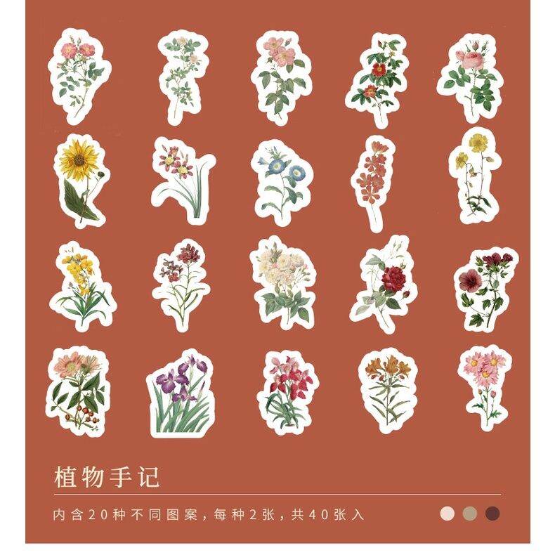 40 Lembar Stiker Retro opera poster plant grocery Vintage aesthetic ...