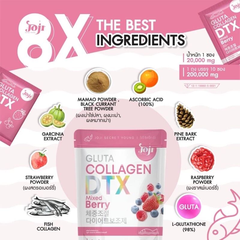 JOJI GLUTA COLLAGEN DTX DETOX PLUS WHITENING 10SACHET | Lazada Indonesia