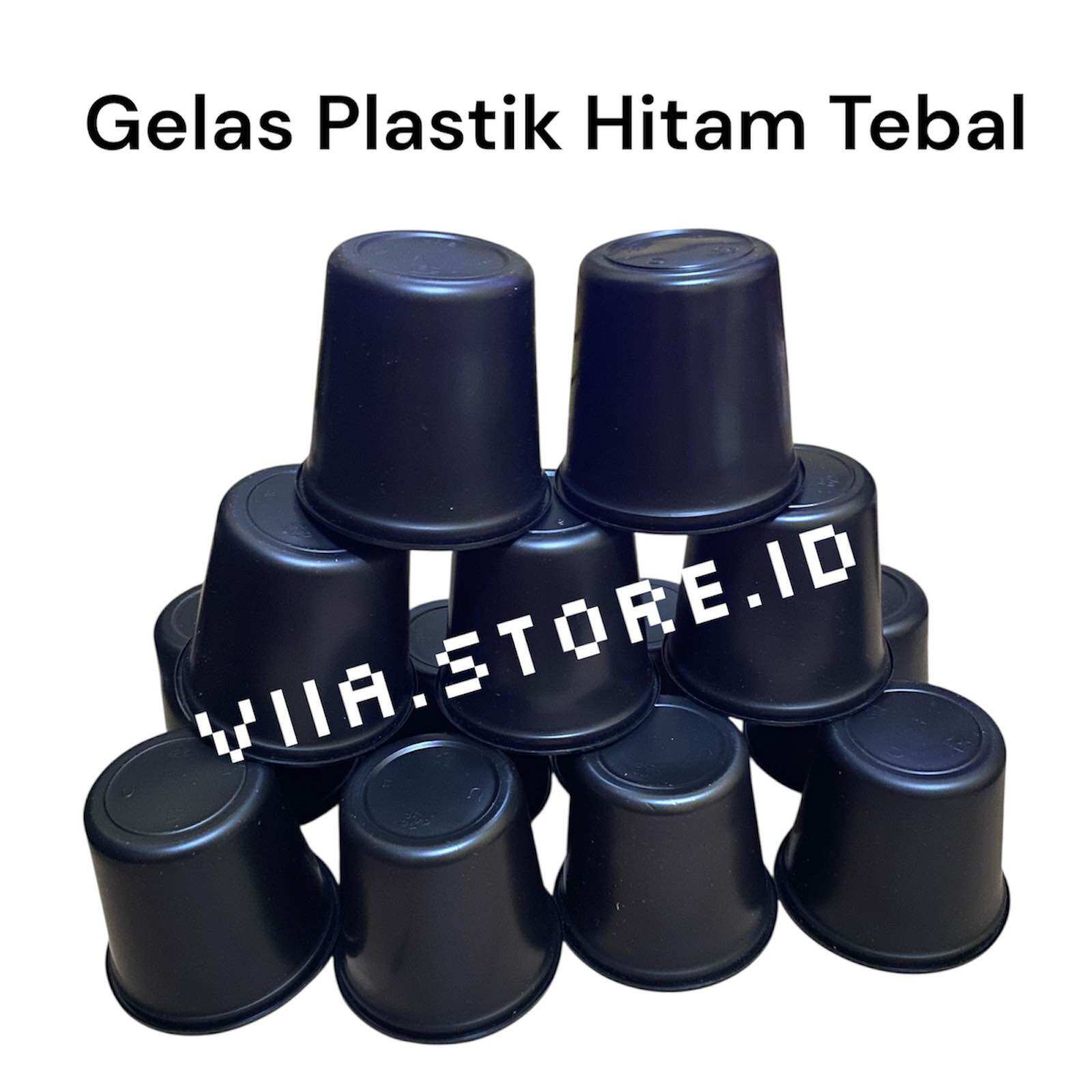 Gelas Plastik Hitam Tebal / ex Gelas Naraga-Eprokal | Lazada Indonesia