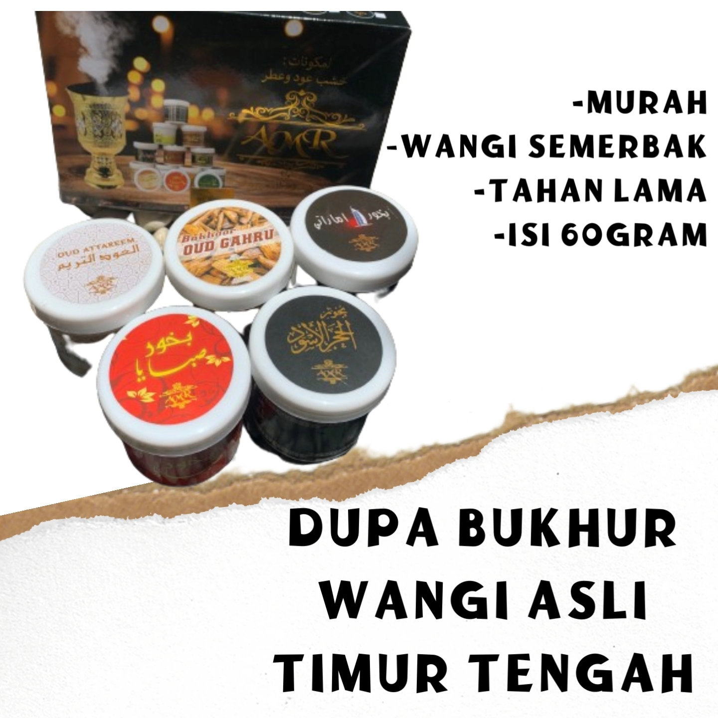 Buhur Arab Paling Wangi Ori/bukhur arab asli/dupa wangi tahan lama 60gr ...