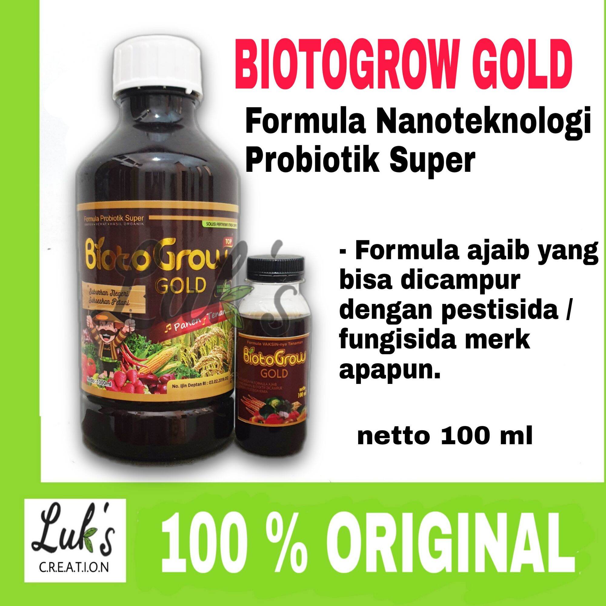 BIOTOGROW GOLD 100 pupuk hayati nanoteknologi probiotik super | Lazada ...