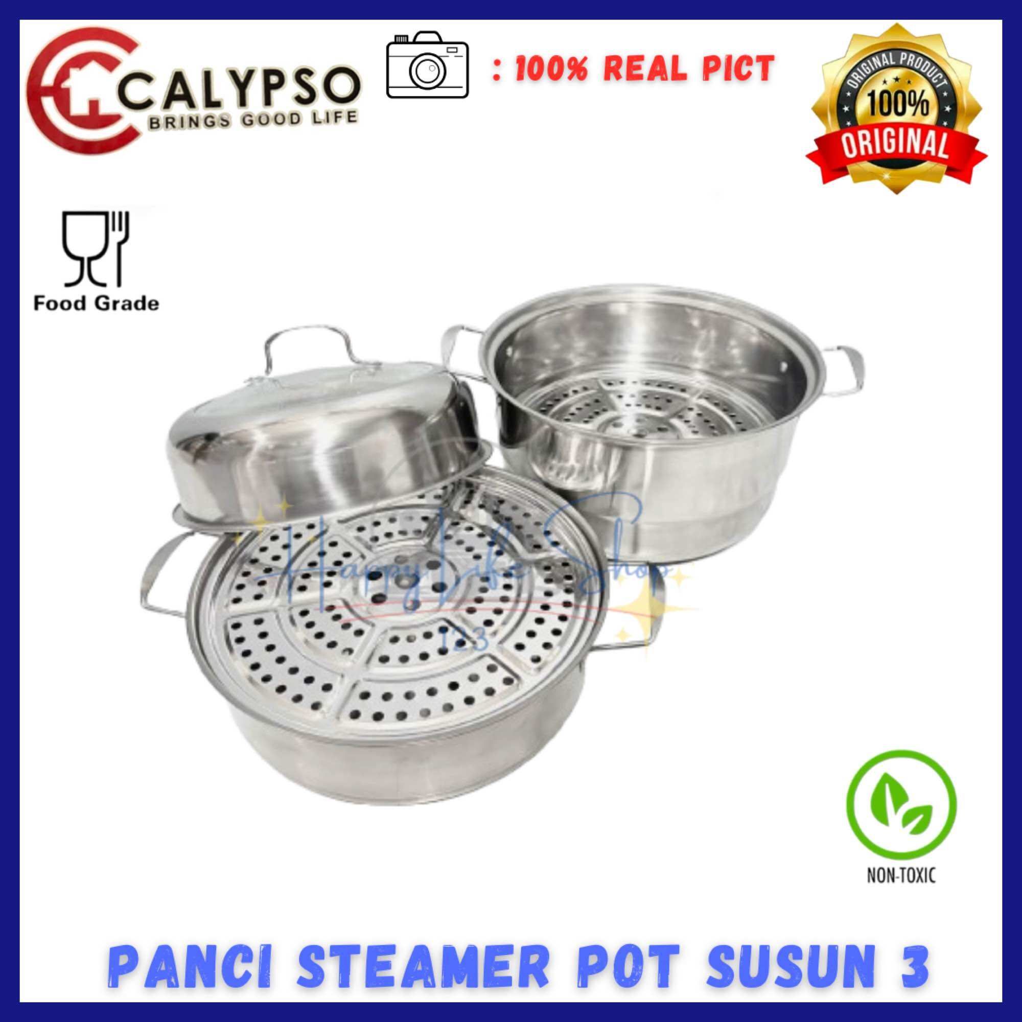 Panci Steamer Pot Stainless Susun 3 CALYPSO / Panci Steamer Stainless 3 ...