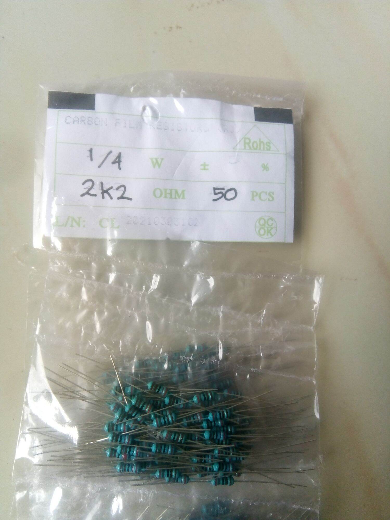 resistor 2k2 ohm 1/4watt per pack | Lazada Indonesia