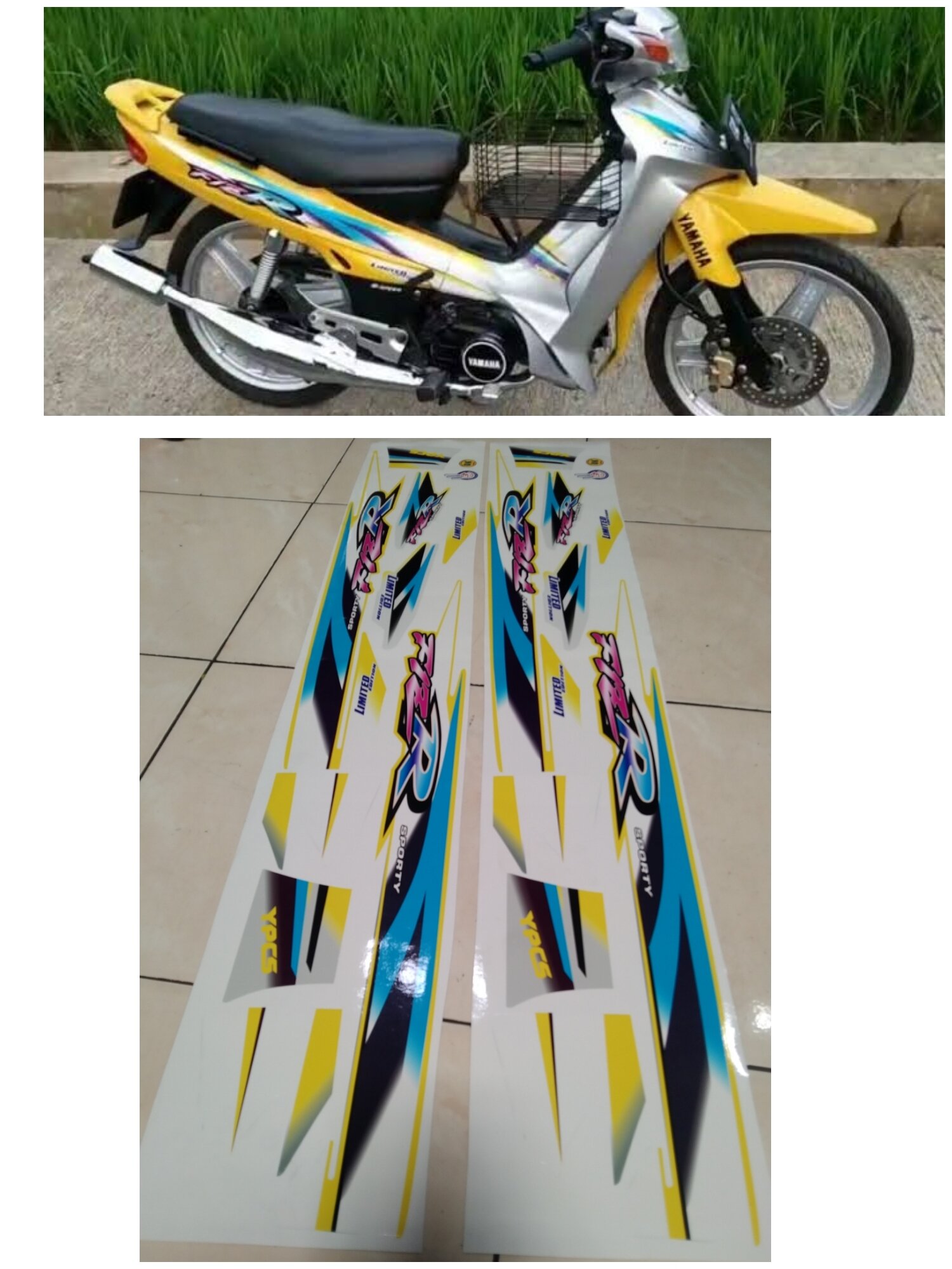 STRIPING STIKER F1ZR FIZ R LE KUNING SILVER | Lazada Indonesia