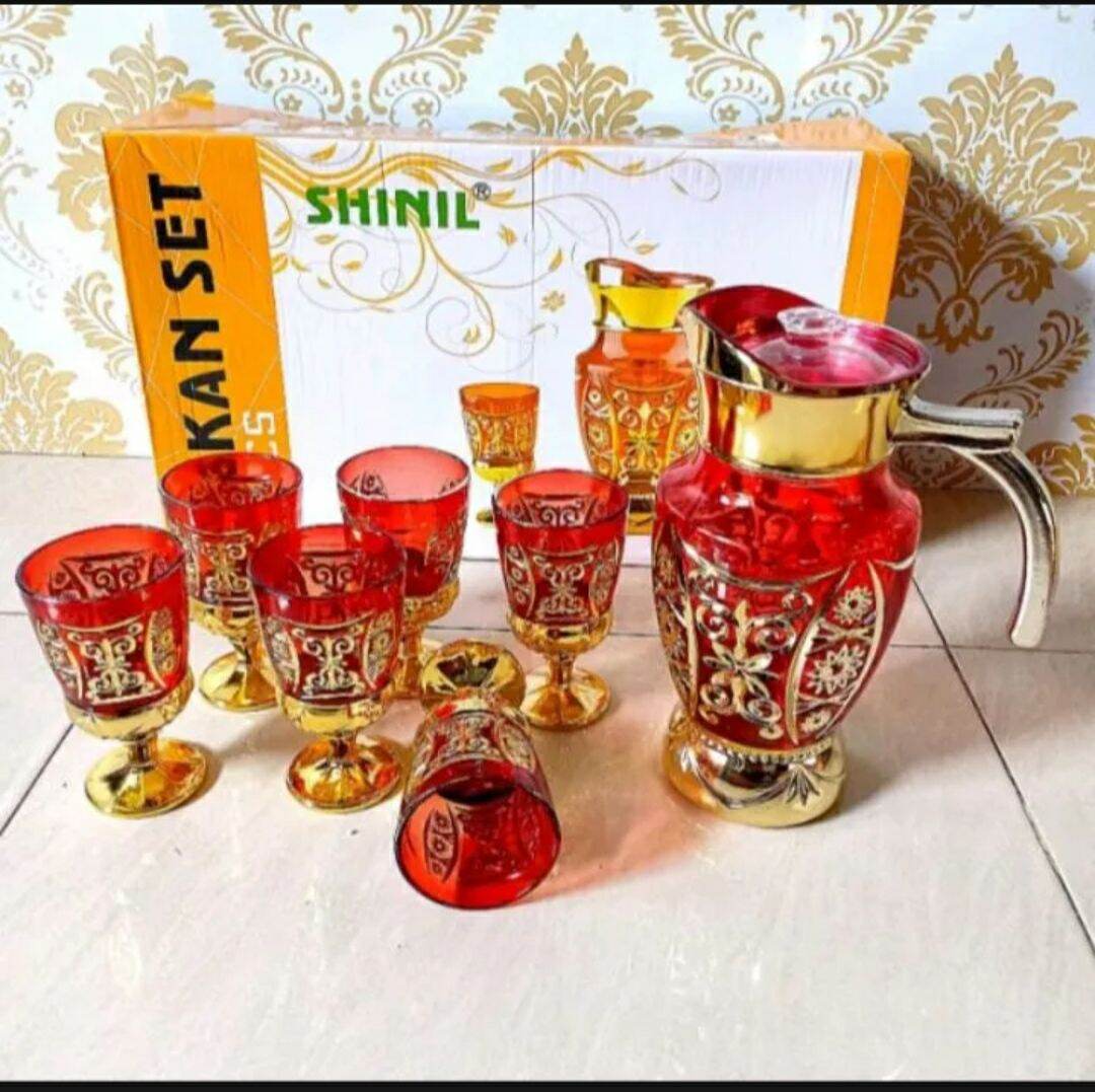 ESKAN SHINIL SET OF 7PCS / TEA SET / TEKO SET GELAS CANGKIR SULTAN ...