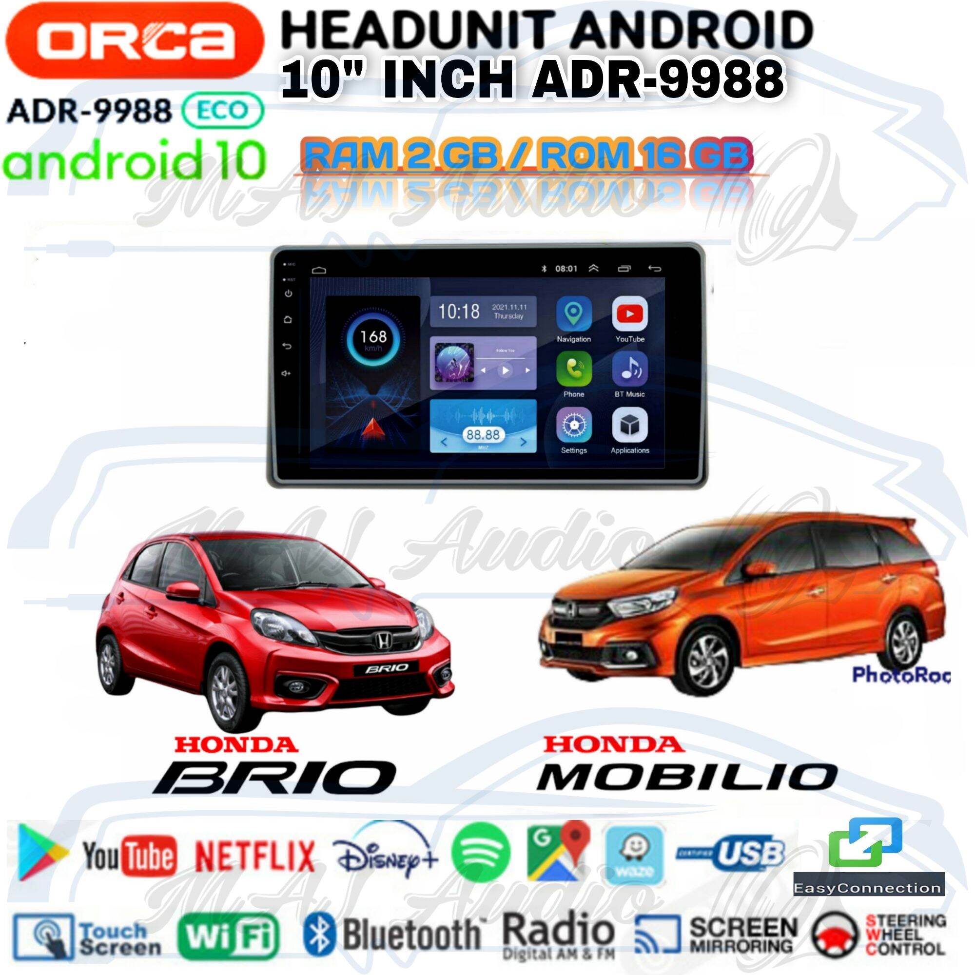 Head Unit Android ORCA ECO 10 inch OEM Honda BRIO / MOBILIO 2012-2015 ...