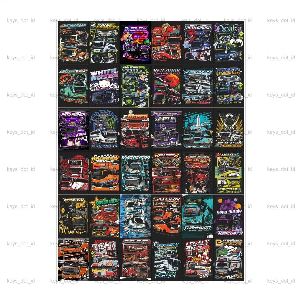 Stiker Bus Basuri isi 36pcs, Stiker Bus Mania, Sticker Bus Viral ...