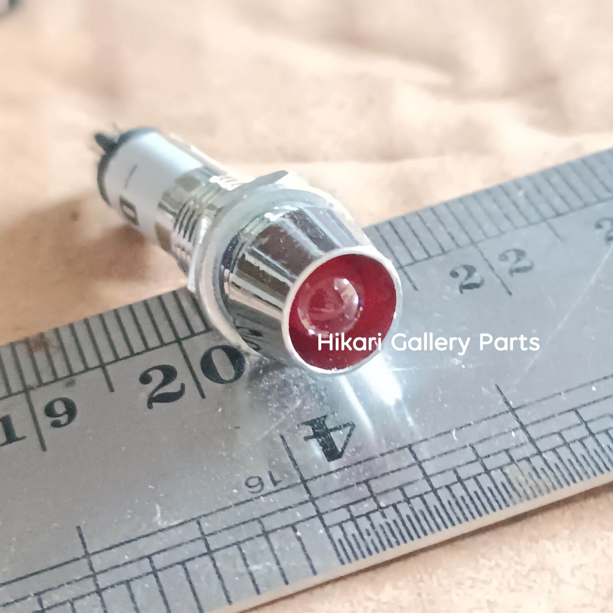 1 buah PILOT LAMP LED 12 VDC 12V besi drat 8mm 12 volt DC Pilot Lampu LED 12volt 12vdc 8mm drat ...