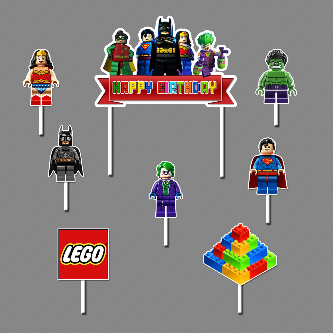 Cake Topper lego super hero happy birthday | Lazada Indonesia