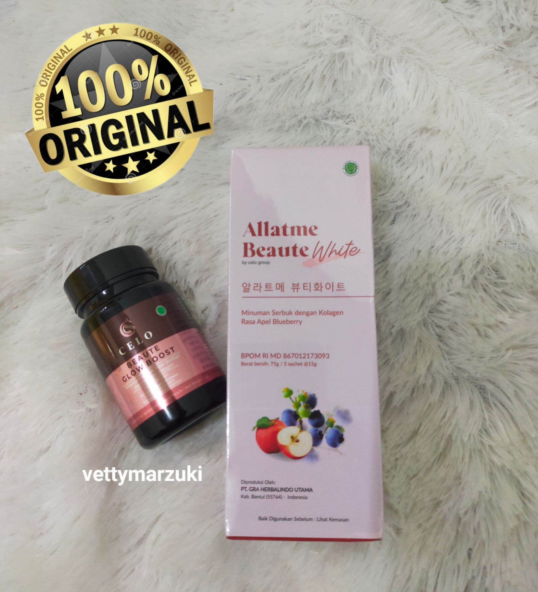 MINUMAN SERBUK INFUS WHITENING ALLATME BEAUTY+BOOSTER WHITENING CELO ...