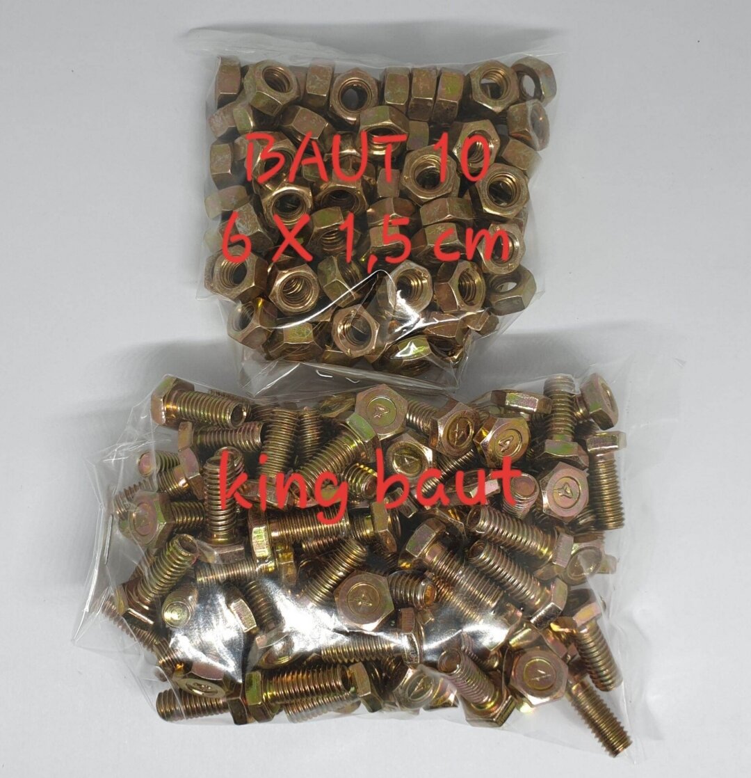 (paket 50 set) baut 10 (m6) x 1.5cm + mur | Lazada Indonesia