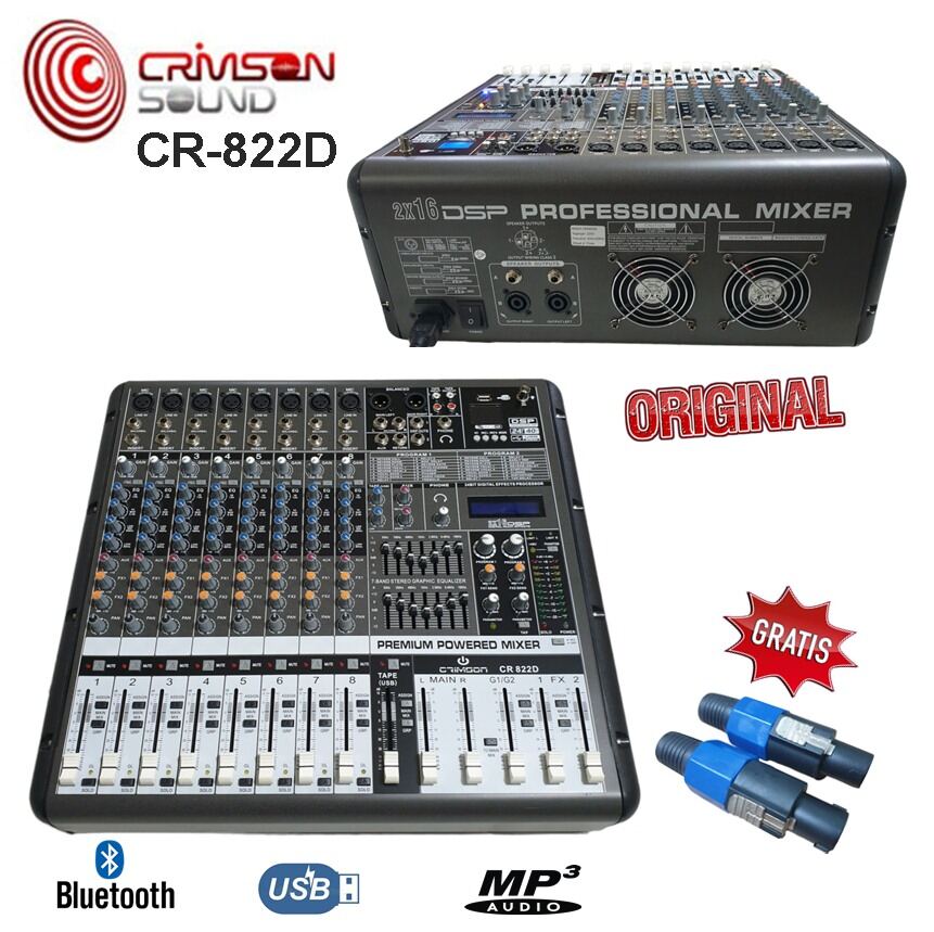 Mixer Power Crimson CR-822D ( 8 Channel ) Super Lengkap | Lazada Indonesia
