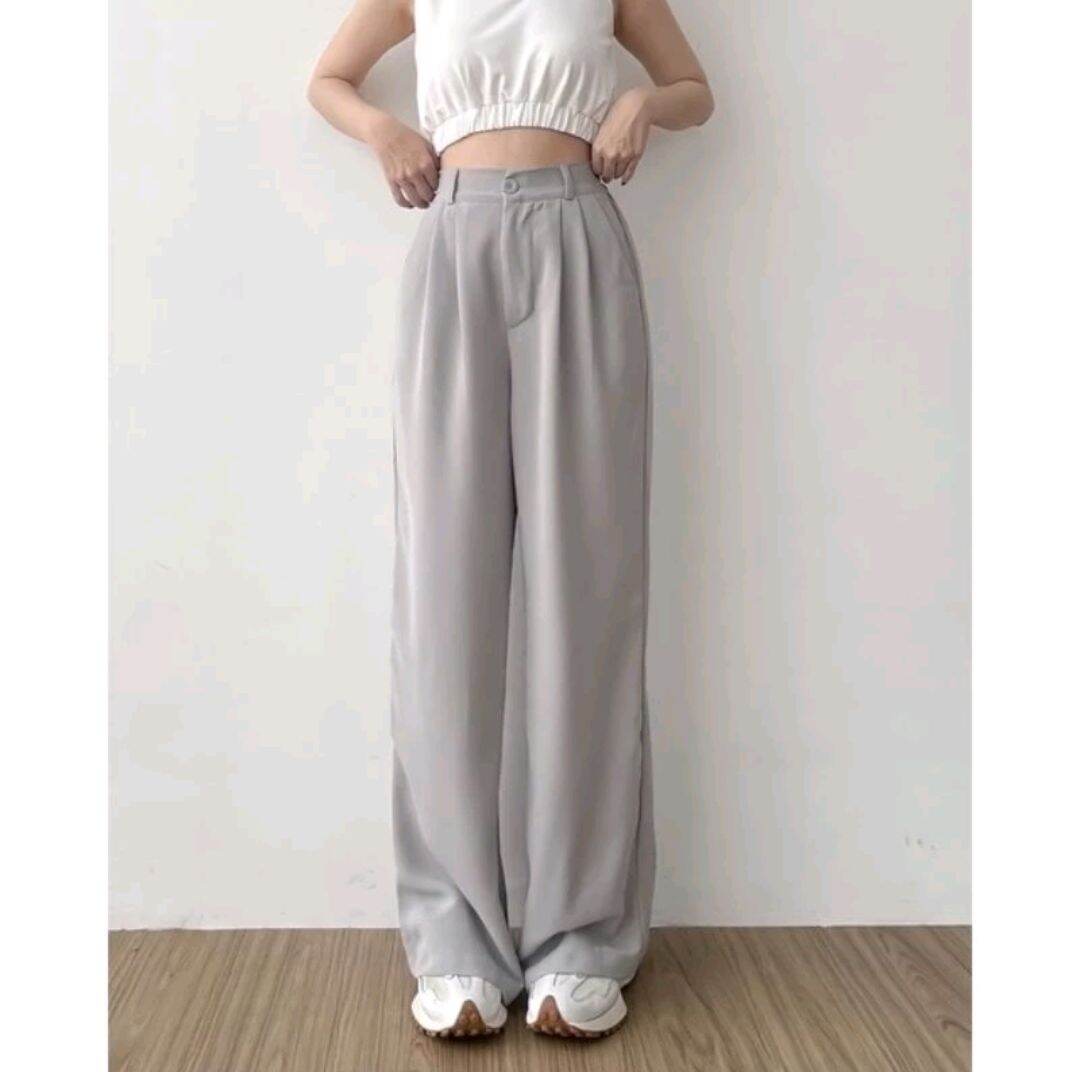 Loose pants trousers wanita - celana anti kusut - lose pants highwaits ...
