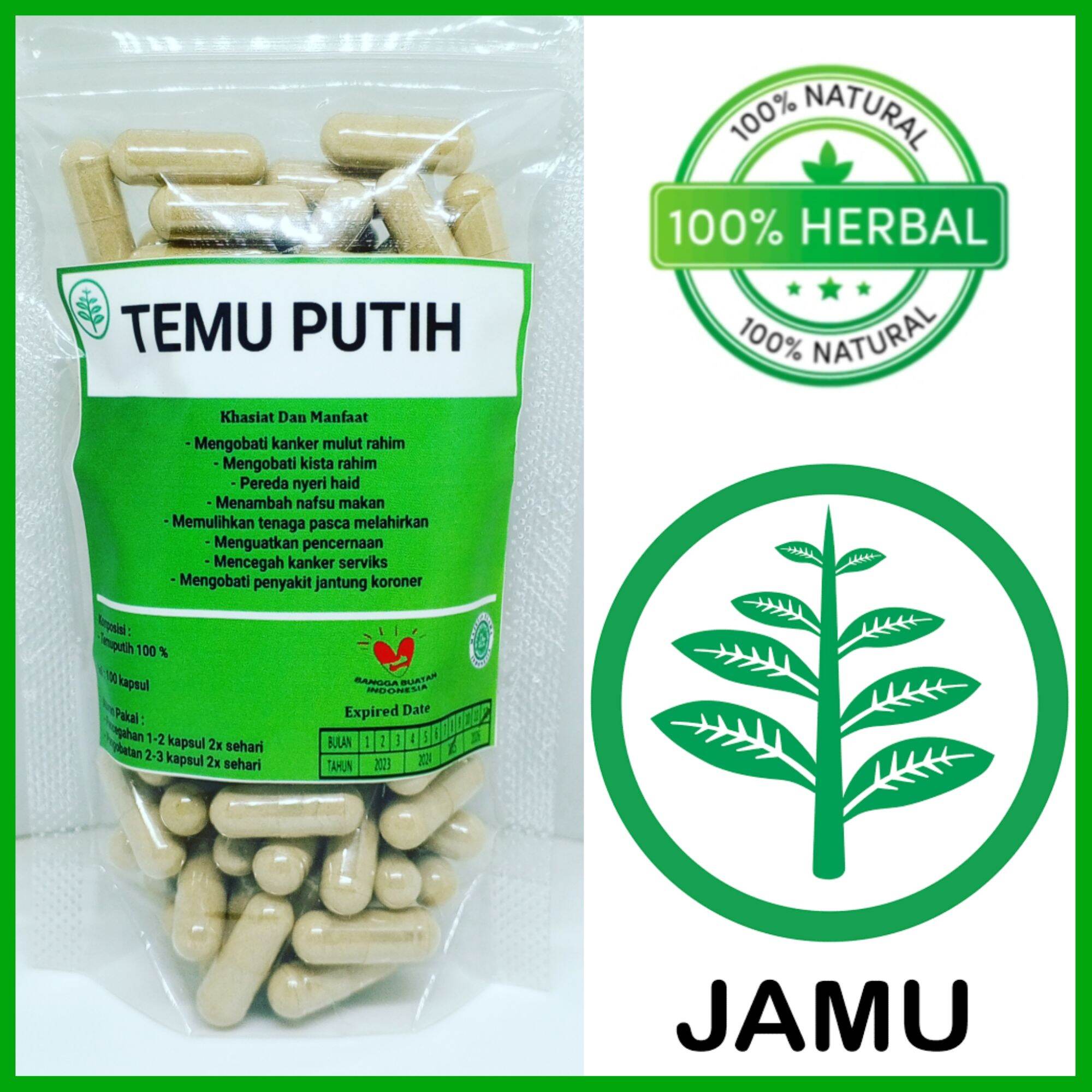 kapsul temu putih isi 100 kapsul | Lazada Indonesia