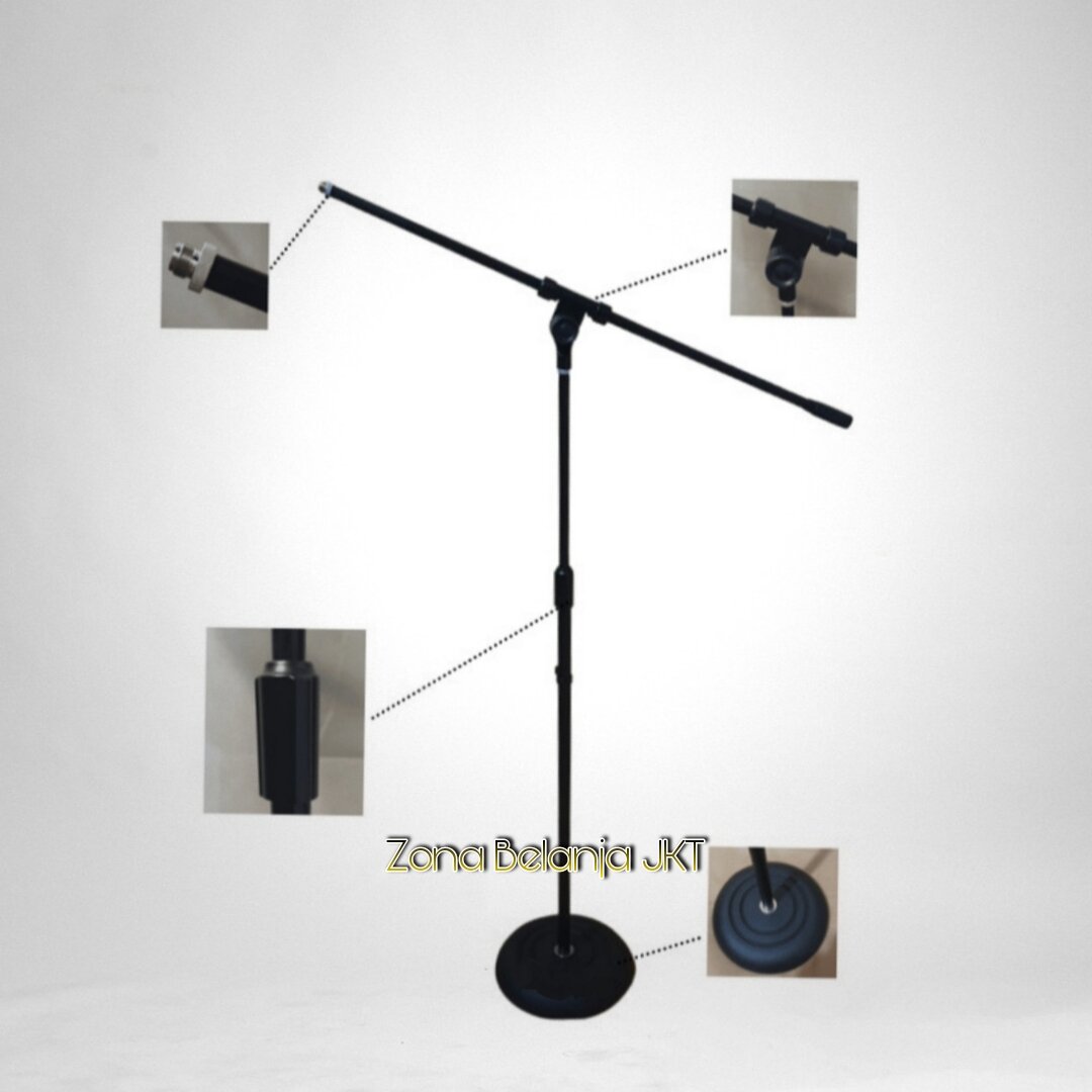 STAND MIC BERDIRI LANTAI KAKI BULAT FULL BESI BAGUS KOKOH / STANDING ...