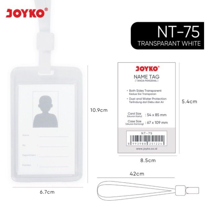 Name tag joyko transparant 3 Varian / Gantungan name tag satuan ...