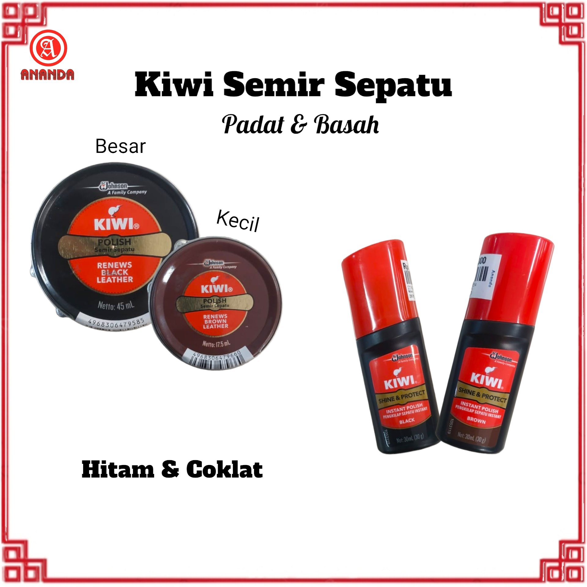 Kiwi semir sepatu / Semir sepatu padat / Semir sepatu cair | Lazada ...