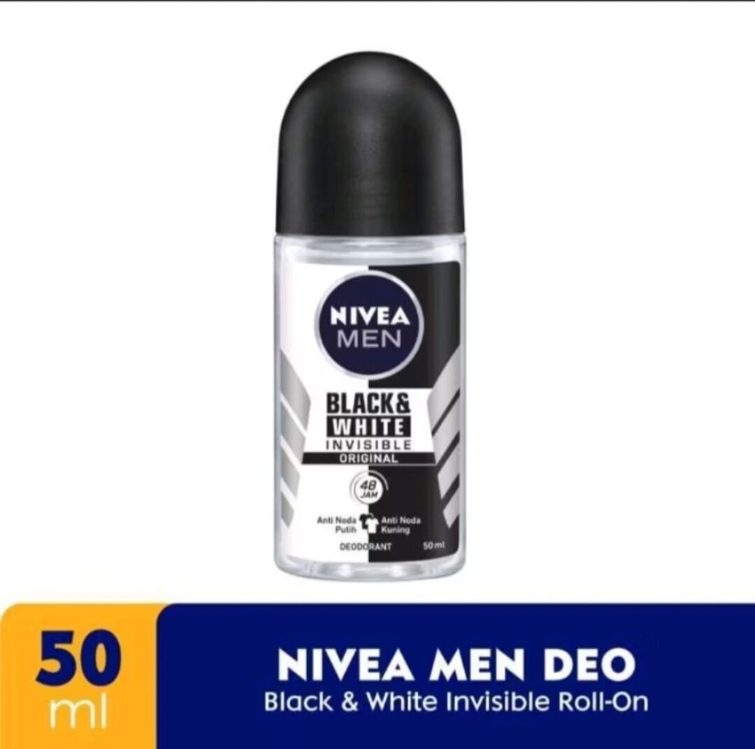 NIVEA MEN Deodorant Invisible for Black & White Roll On 50 ml 25 ml ...