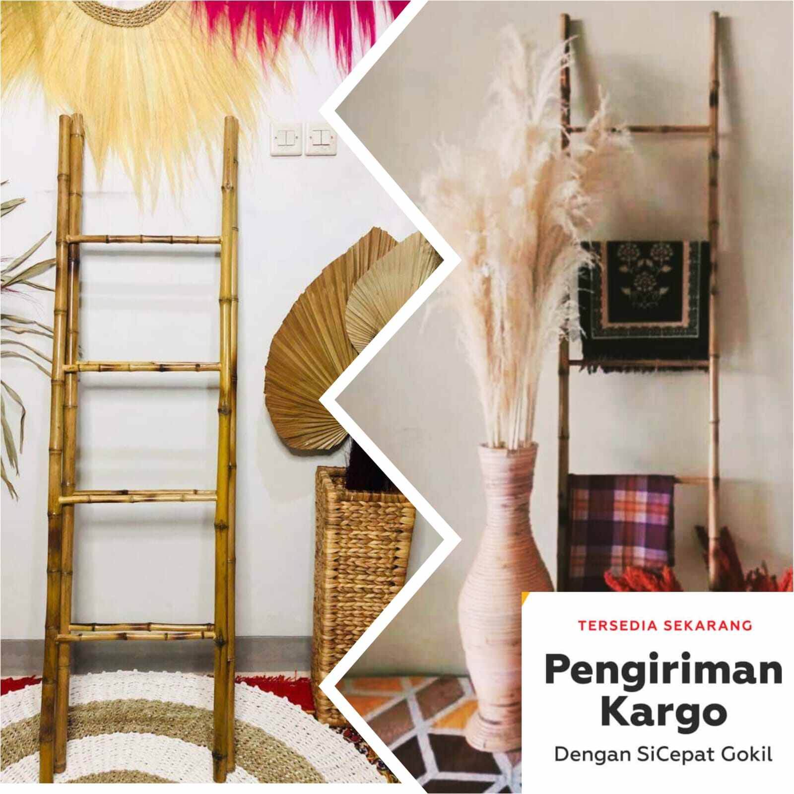 Rak bambu/Tangga bongkar pasang/Tangga bambu/Rak minimalis/Gantungan ...
