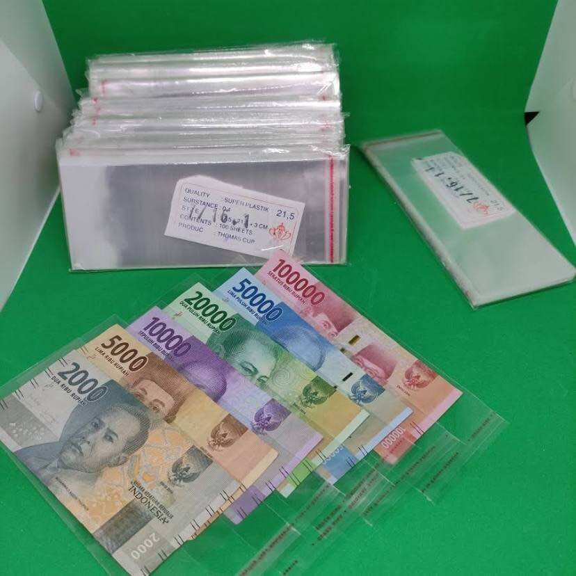 (Ready) plastik uang untuk buket 10 lmbar & 1 pack - plastik opp 7x15 ...