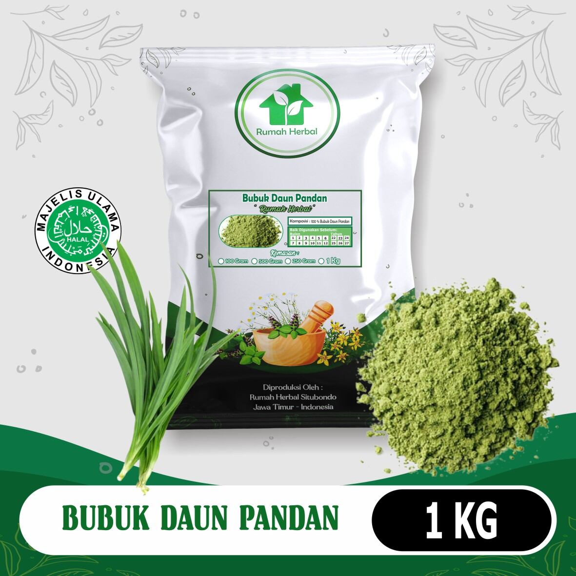 Daun Pandan wangi Bubuk kemasan 1kg gram | Lazada Indonesia