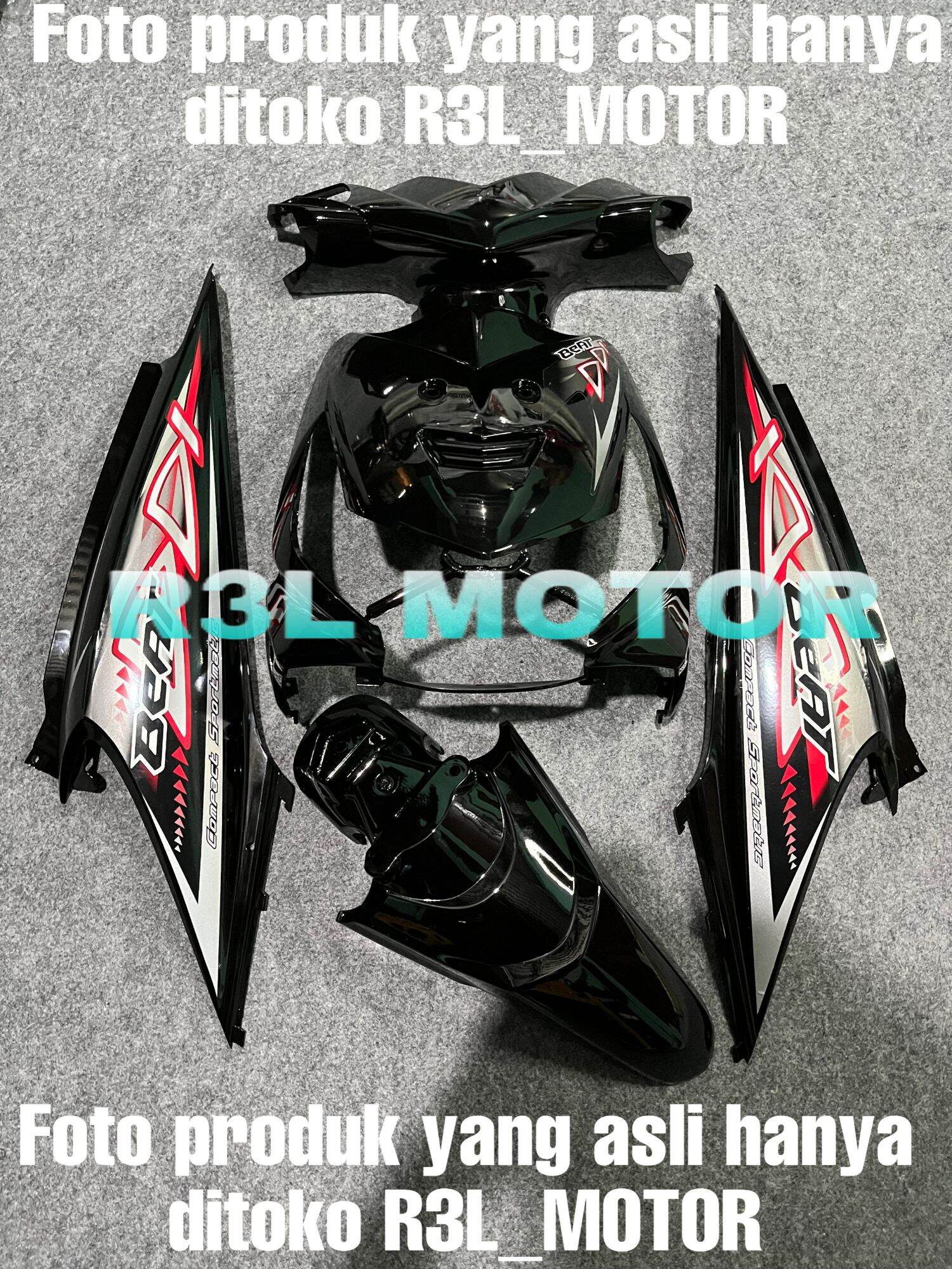 cover full body halus Honda beat karbu hitam plus stripping 2012 - body ...