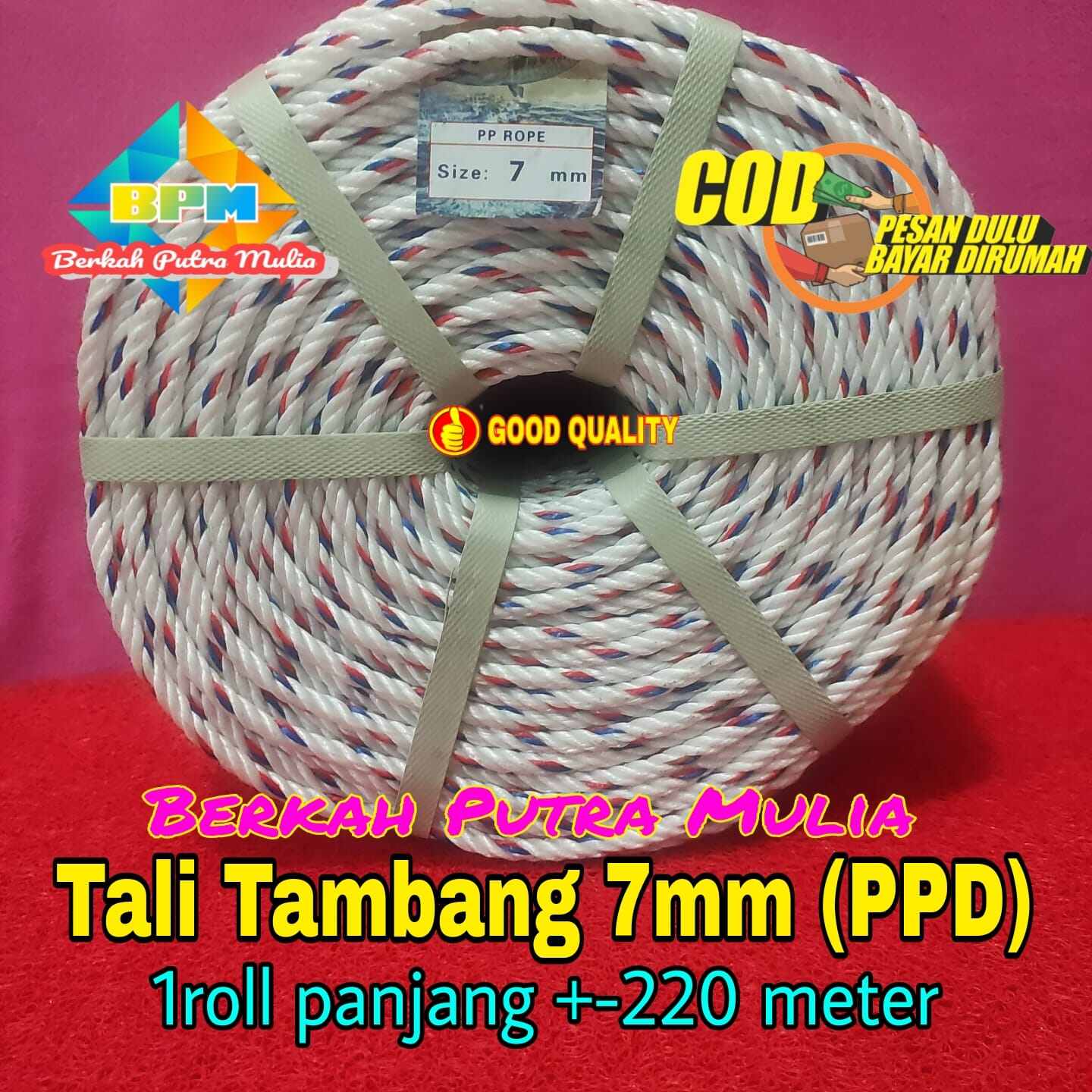 TALI TAMBANG 7MM ROLL -+220 METER/TALI NYLON,PPD,TALI TAMBANG PENGIKAT ...