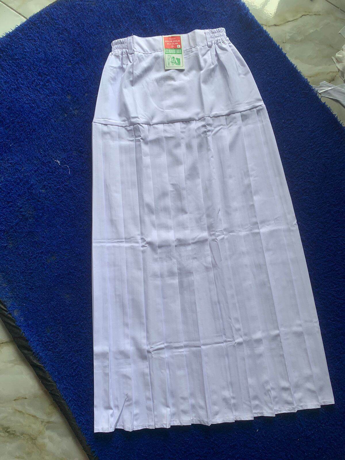 SERAGAM SEKOLAH ROK PANJANG PUTIH SD ,SMP, SMA REMPEL LIPIT TURUN PINGGANG ROK FULL PLISIR ...