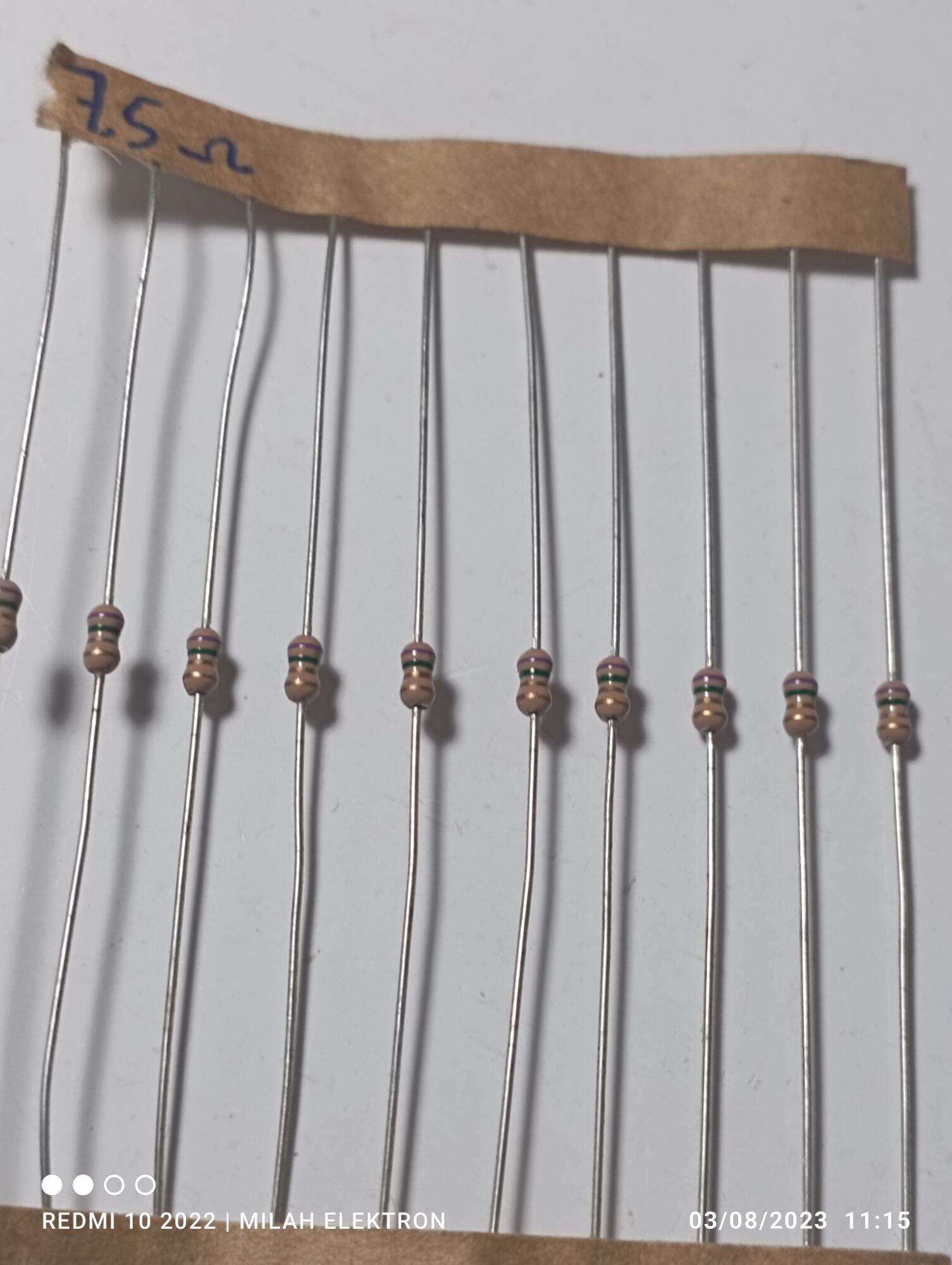 10pcs resistor ukuran 7,5 Ohm 1/8watt | Lazada Indonesia