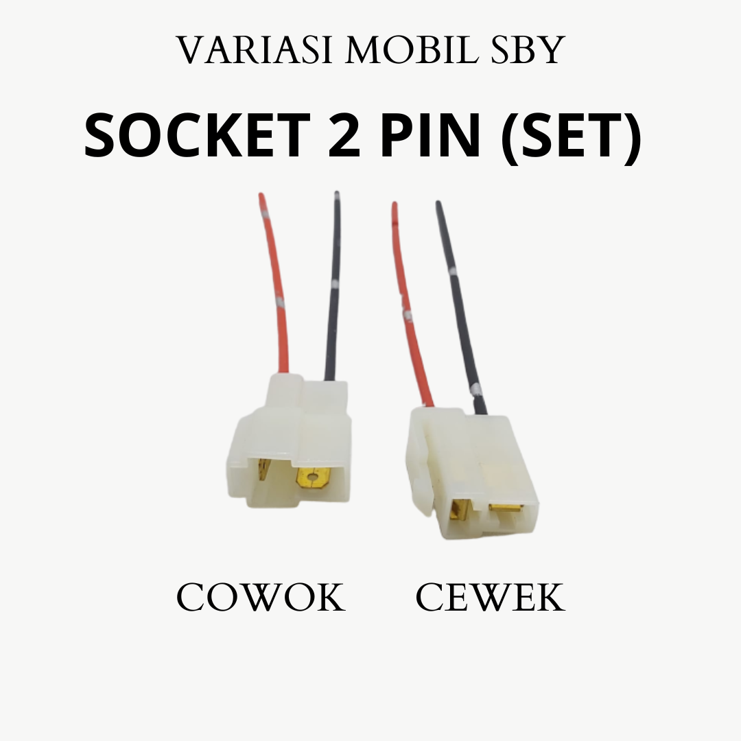 SOKET KONEKTOR KABEL 2 PIN / SOCKET SAMBUNG MOBIL MOTOR KABEL BINTIK ...