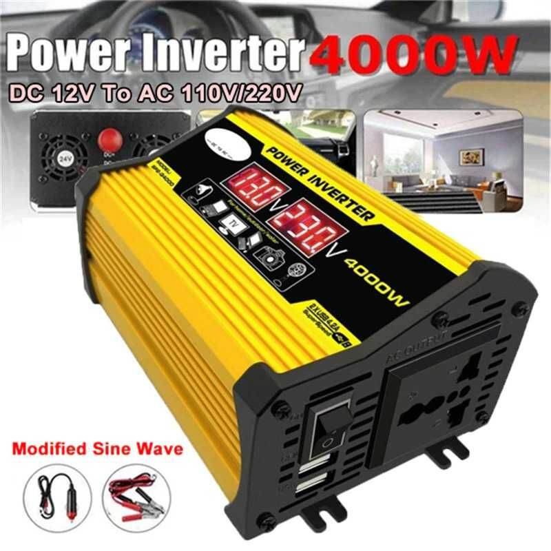 Power Inverter 6000 Watt DC 12V to AC 220V Inventer 6000W Modified Sine ...