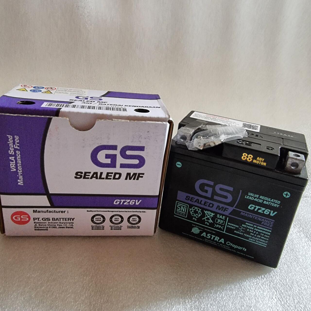 BATERAI BATERE AKI KERING GS ASTRA GTZ6V VARIO 150 | Lazada Indonesia