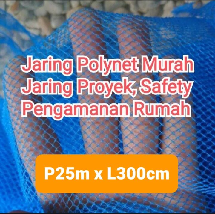 Polynet biru ukuran panjang 25m x lebar 300cm untuk jaring ikan ...
